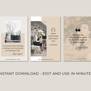 Coach Pinterest Template, Coaching Pinterest Template, Canva Template ...