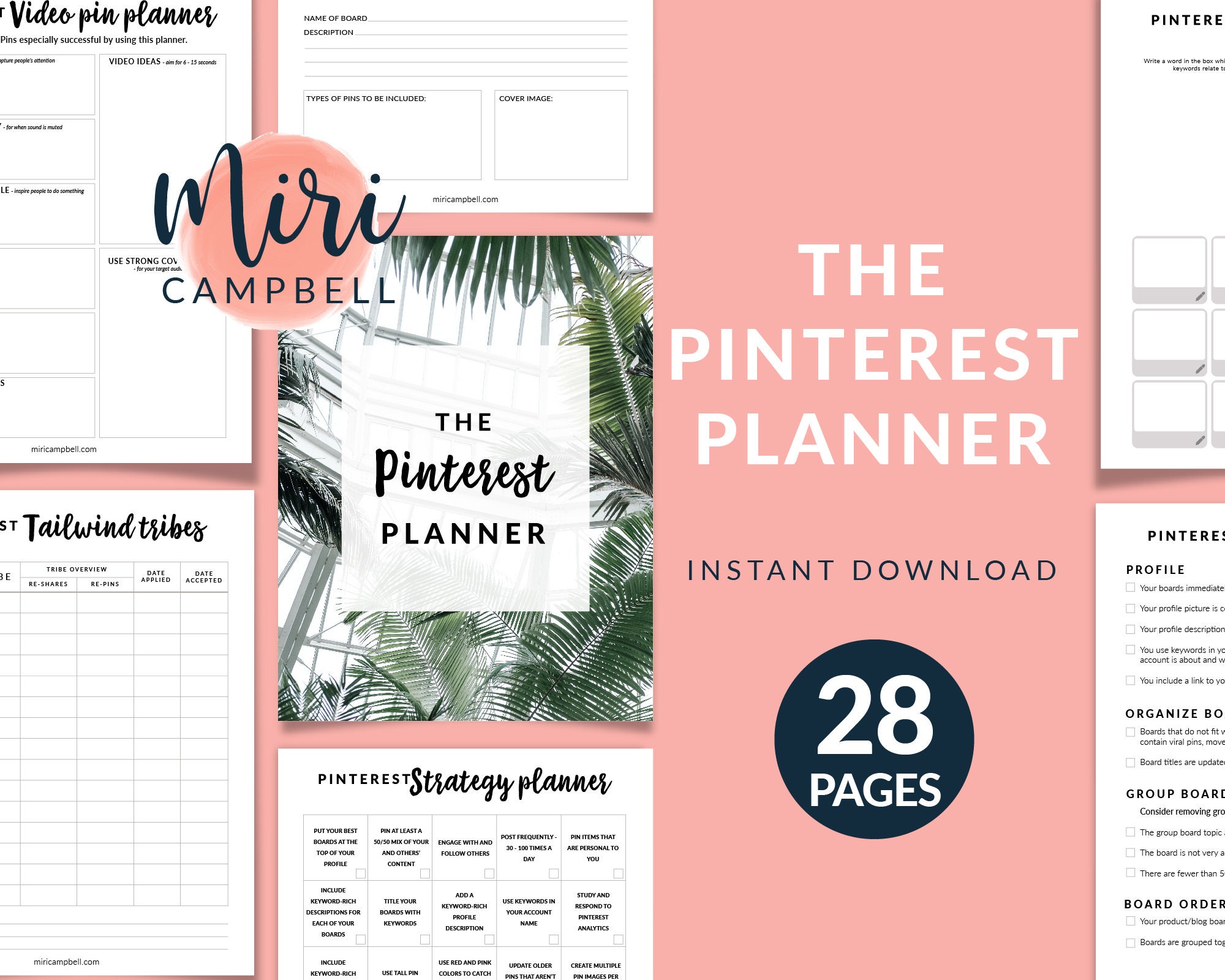 Pinterest Planner Printable Pinterest Strategy Planner - Etsy UK