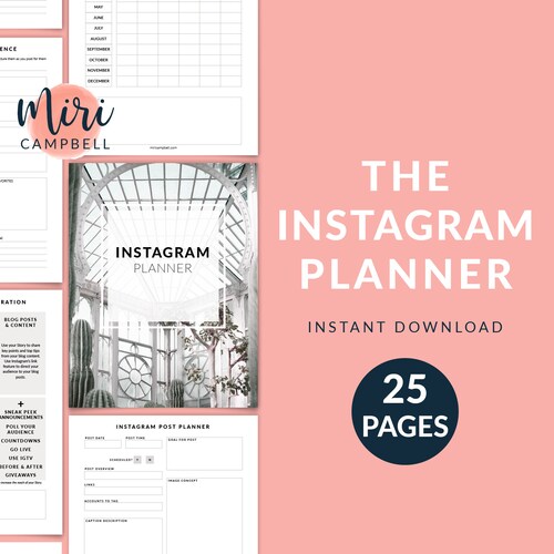 Instagram Planner Printable Instagram Planner Instagram | Etsy