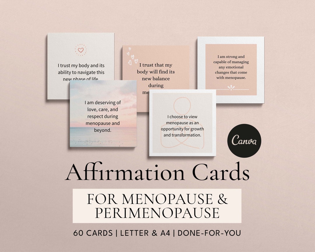 Menopause Affirmation Cards: Canva Templates for Health Coaches - Etsy ...