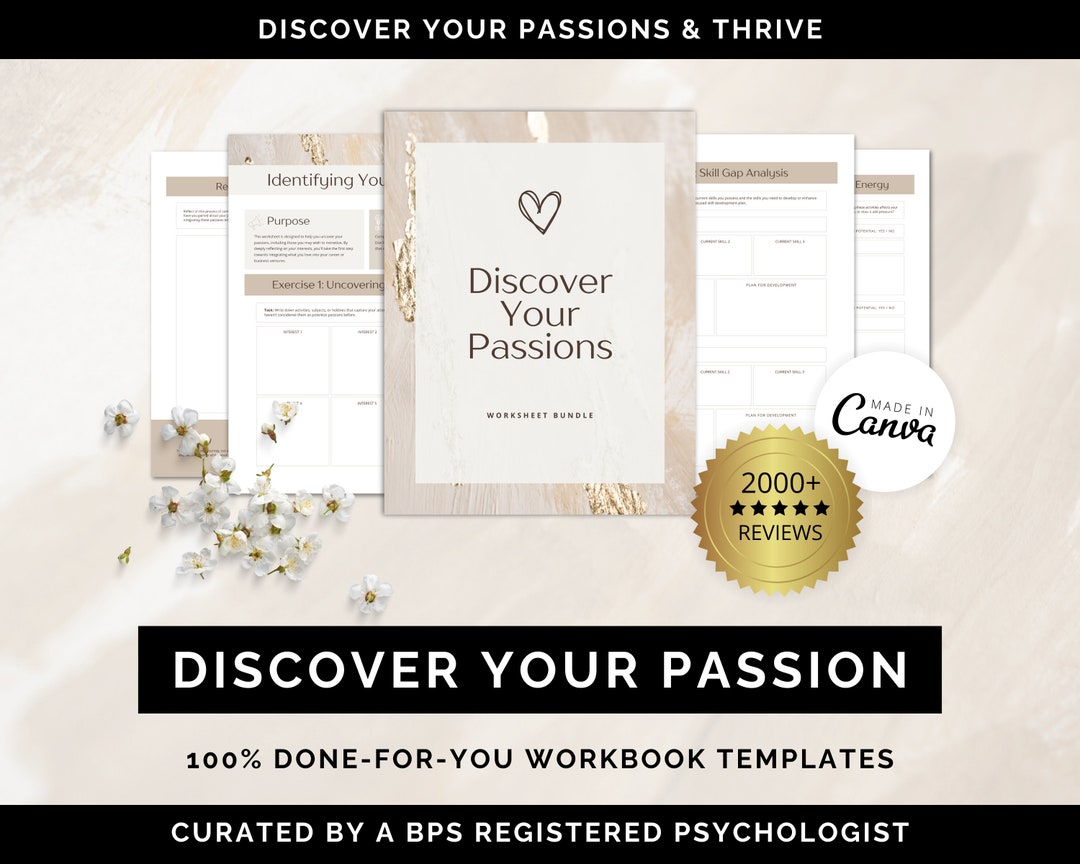 Passion Development Workbook: Coaching Canva Templates (US Letter & A4 ...