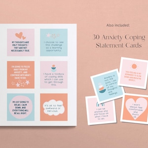 Anxiety Coping Skill Flashcard Canva Templates, Anxiety Coping Skill ...