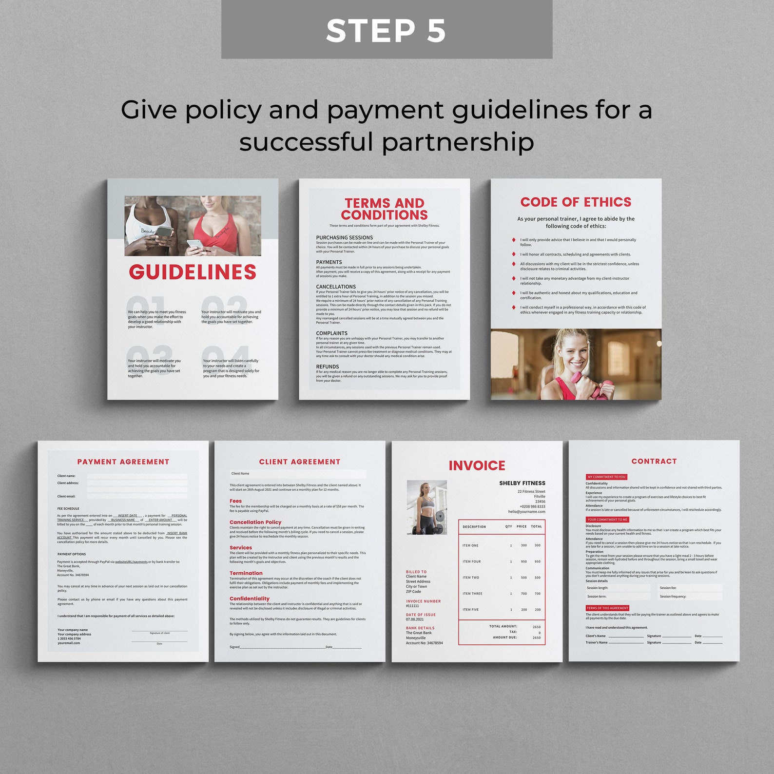 Personal Trainer Client Welcome Packet Canva Template | Etsy UK