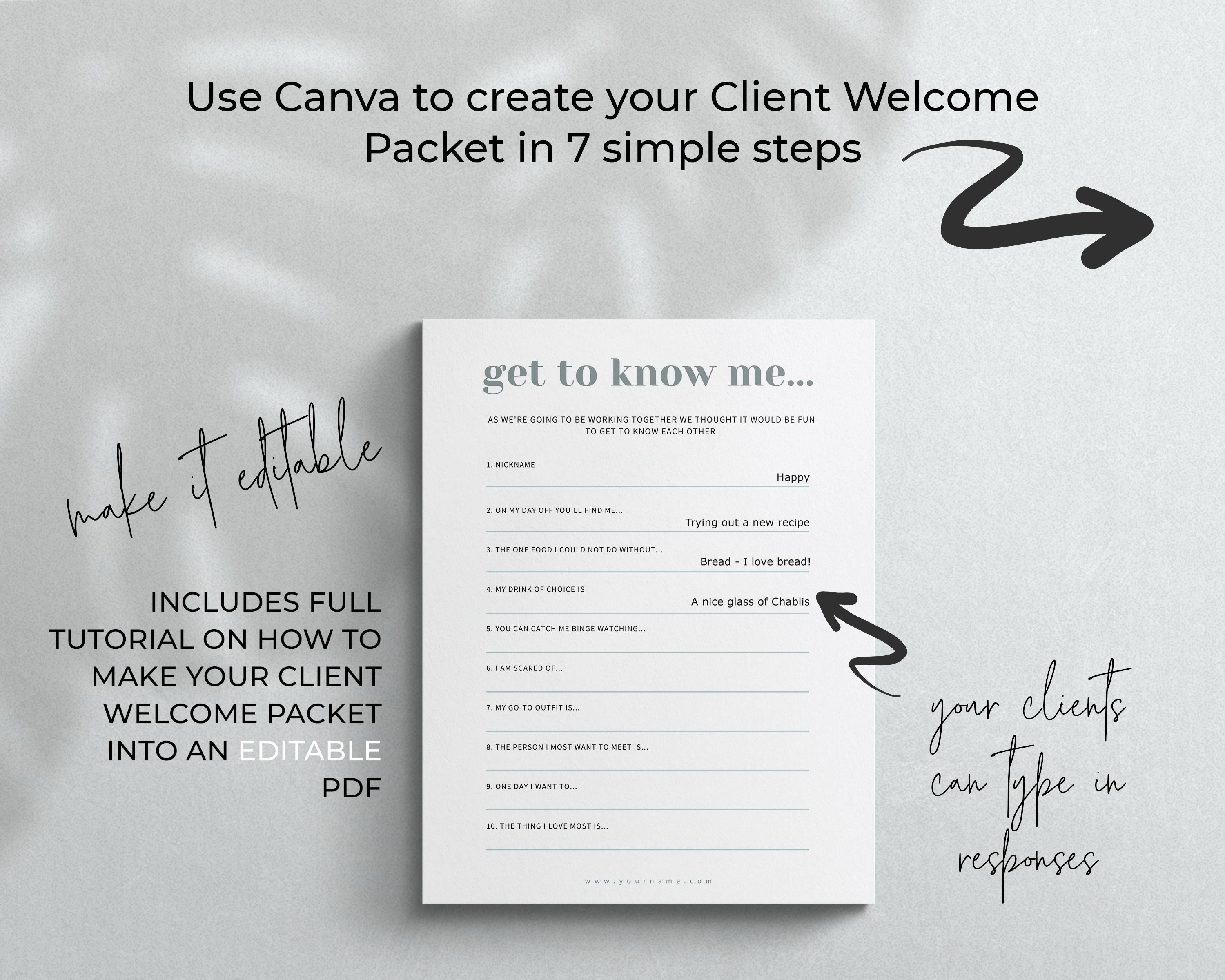 Client Welcome Kit Canva Templates Editable Client Welcome - Etsy Canada
