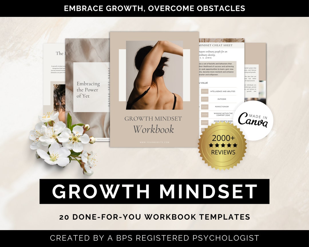 Growth Mindset Workbook Canva Templates, Life Coach Worksheets ...