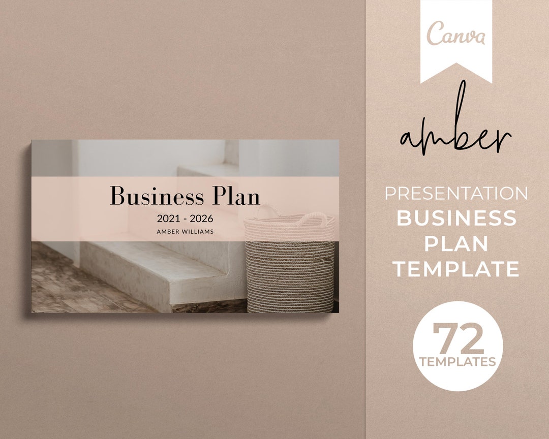 Amber Business Plan Template: 70-slide Canva Presentation - Etsy
