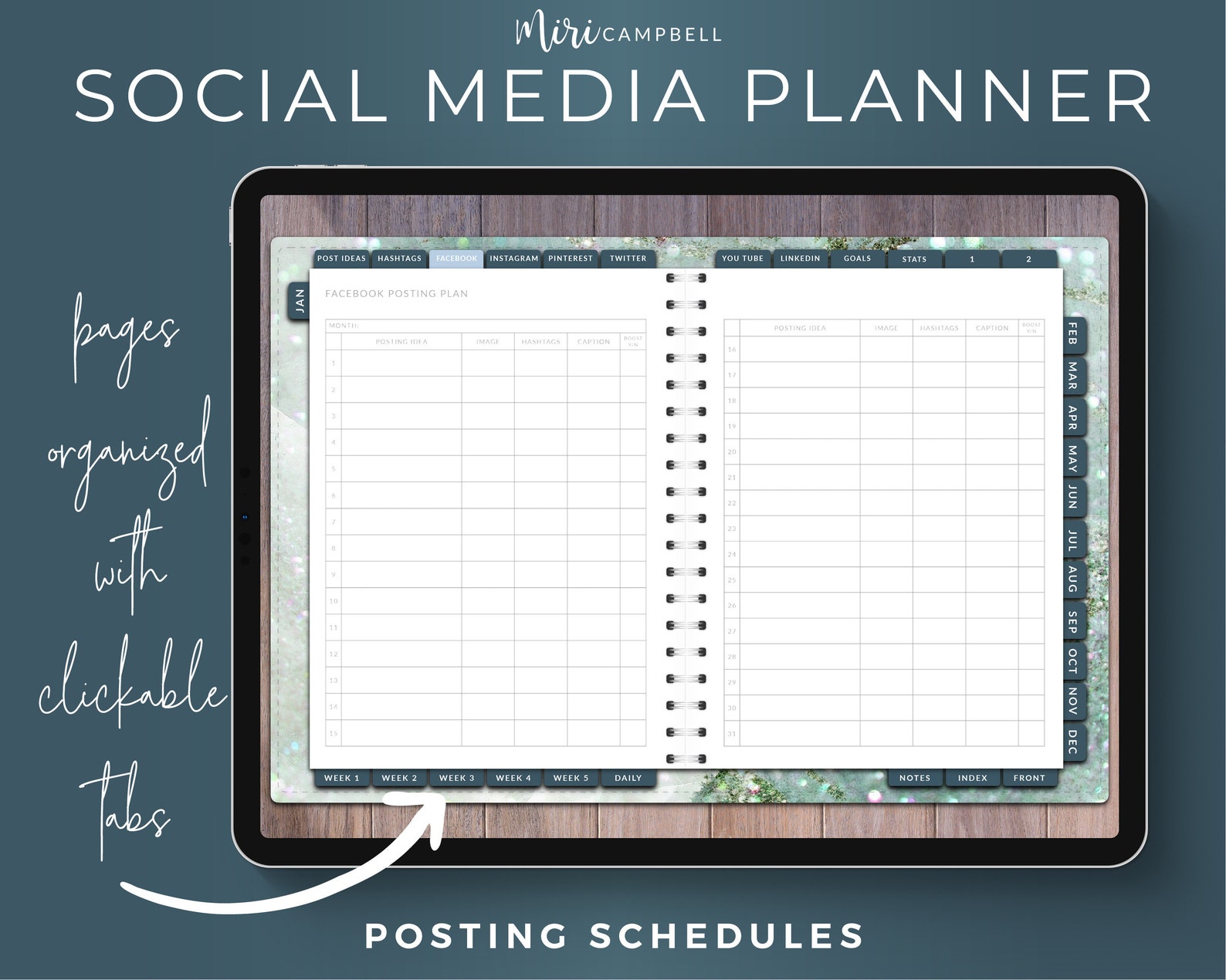 Digital Social Media Planner for Goodnotes Social Media | Etsy