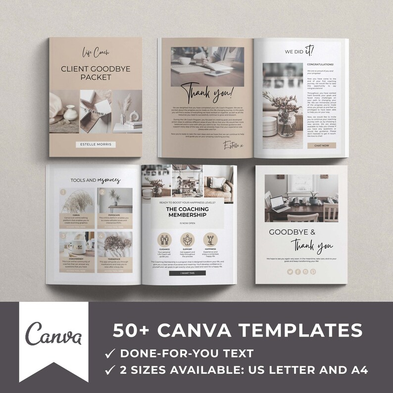 Coaching Goodbye Packet Template Canva Template Client | Etsy