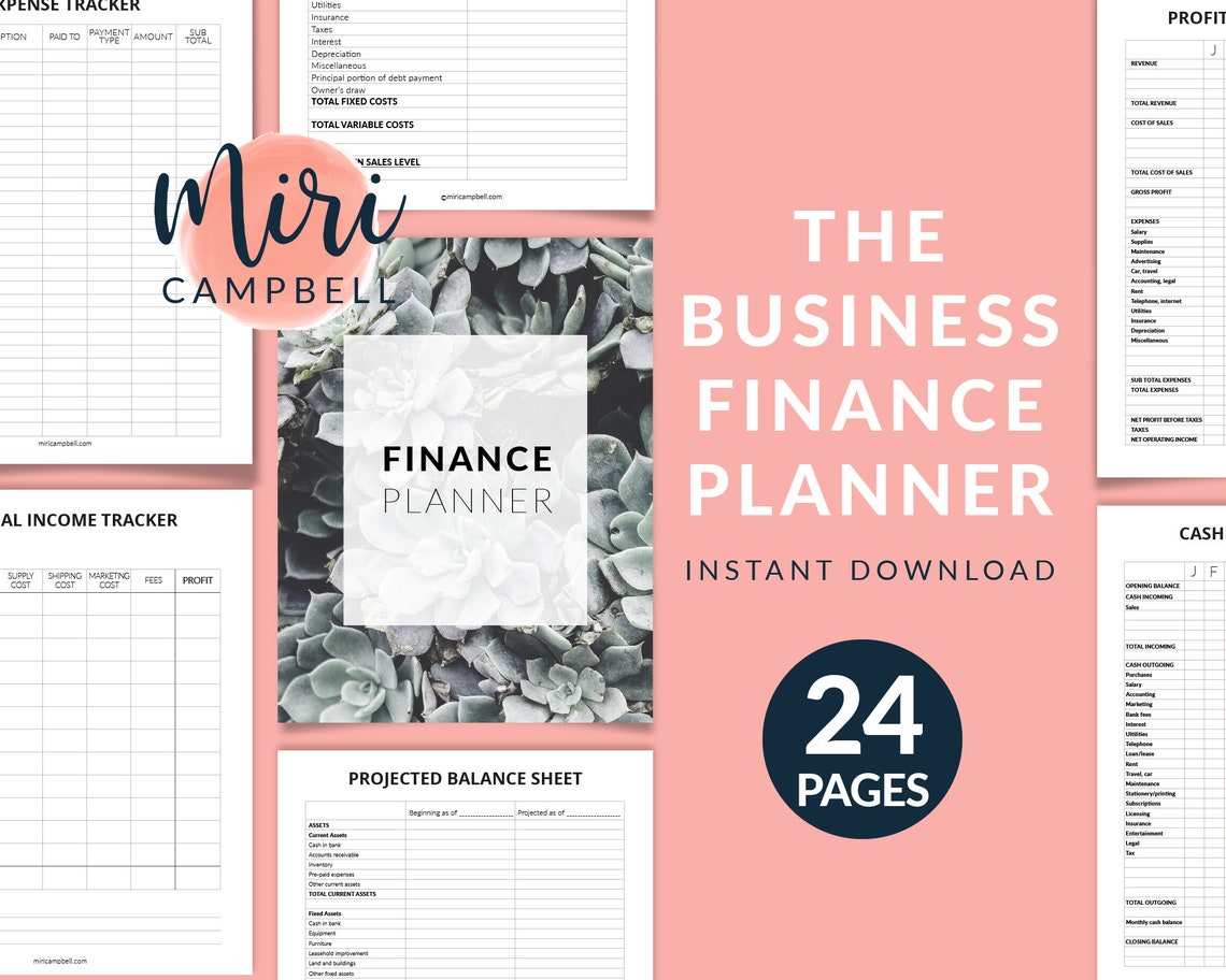 Business Finance Planner: Printable Budget Tracker (PDF) - Etsy UK