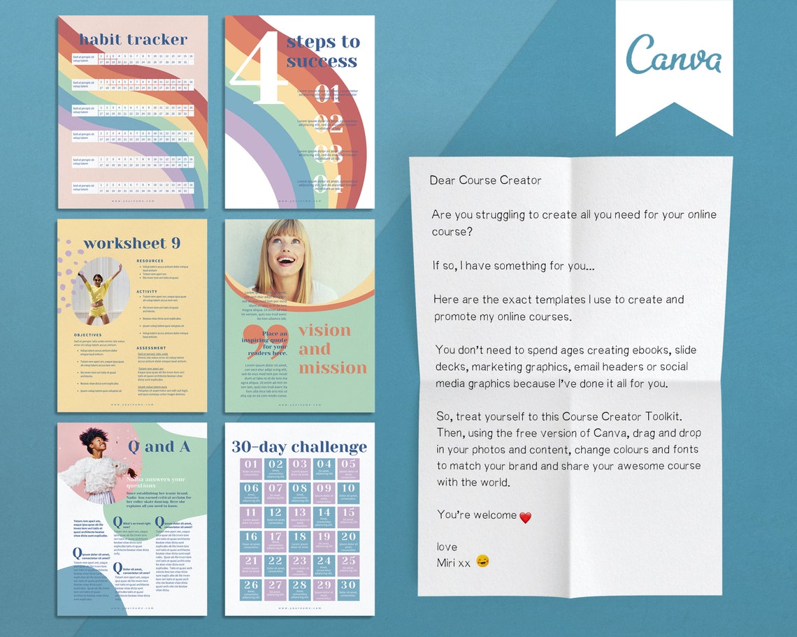 Canva Course Creator Toolkit Online Course Template Set - Etsy