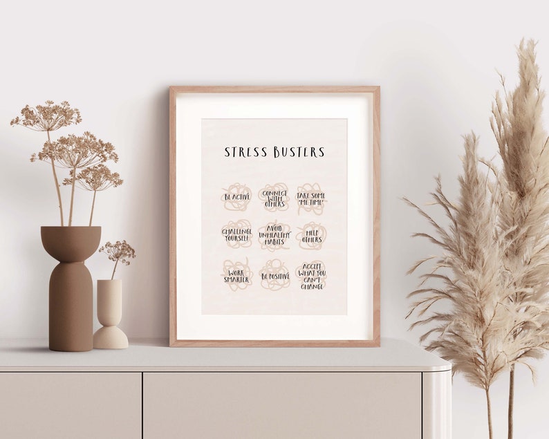 Stress Buster Poster: Mental Health Coping Techniques (digital Print ...