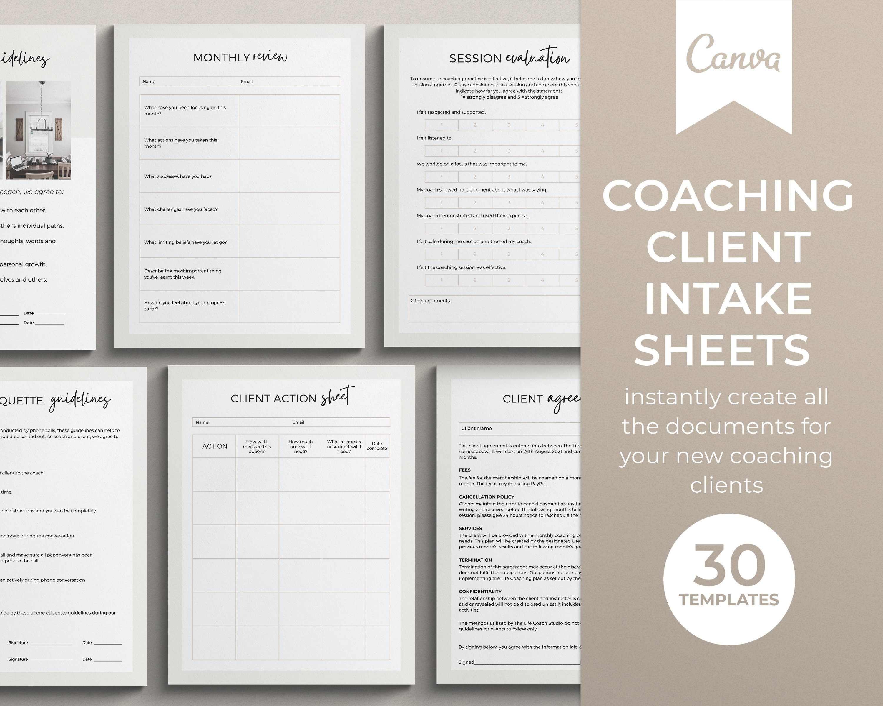 Paper & Party Supplies Business Coach Life Coach Canva Template ...