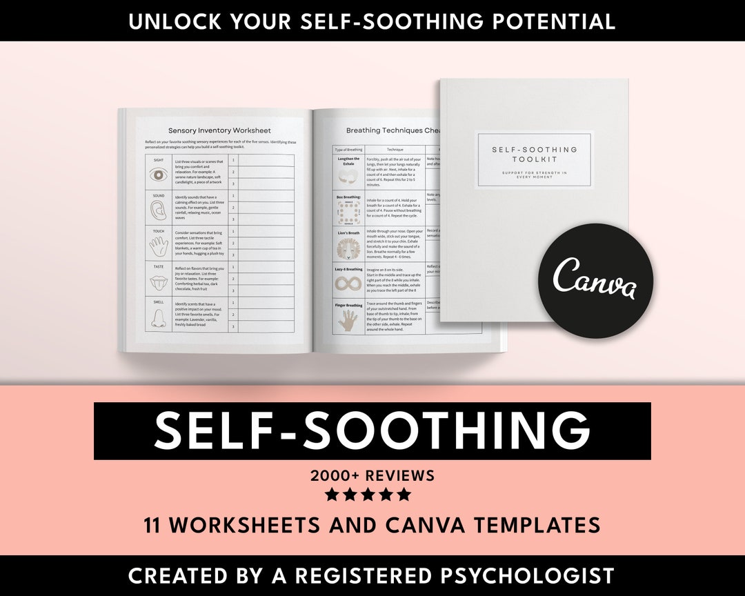 Self-soothing Toolkit Canva Templates, Mental Health Resource, Therapy ...