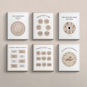 Mental Health Poster Canva Templates: Therapy, Self Care, Wellbeing ...
