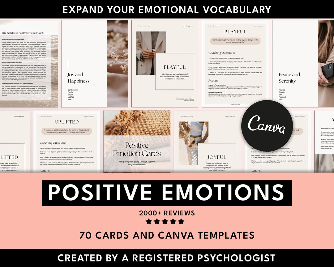 Positive Emotions Card Canva Templates, Coaching Tool, Coaching ...