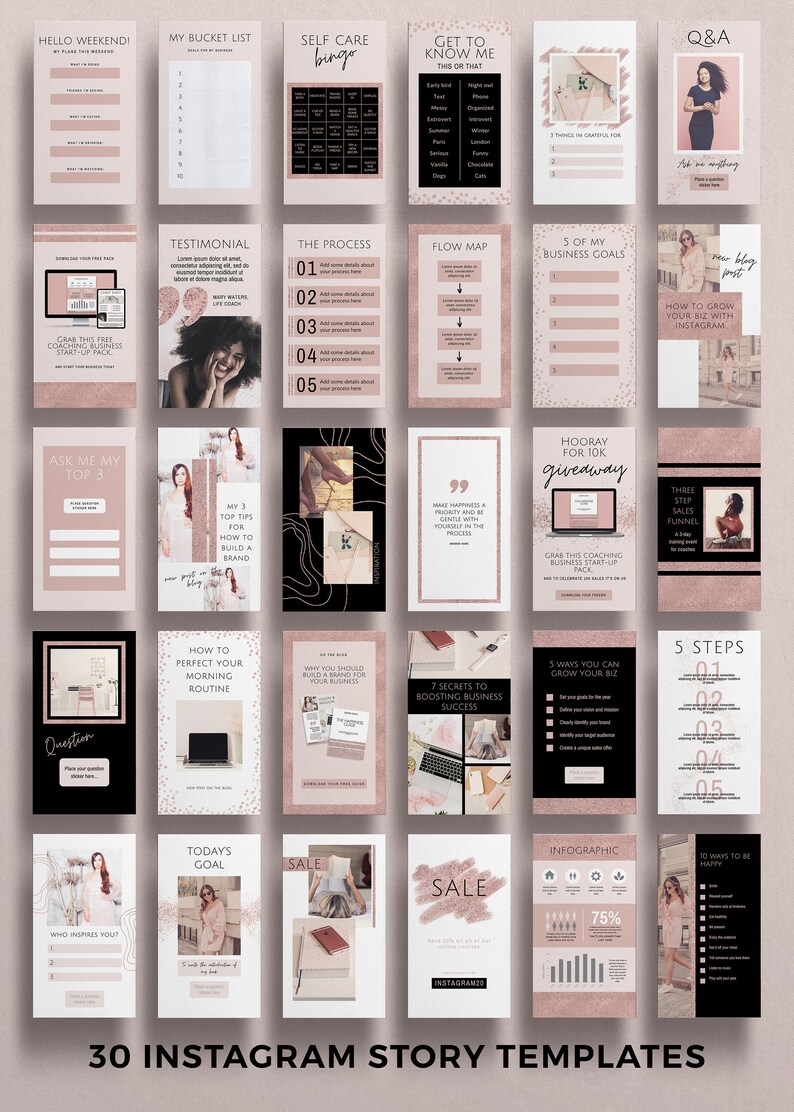 Rose Gold Instagram Post Templates Rose Gold Instagram Story - Etsy UK
