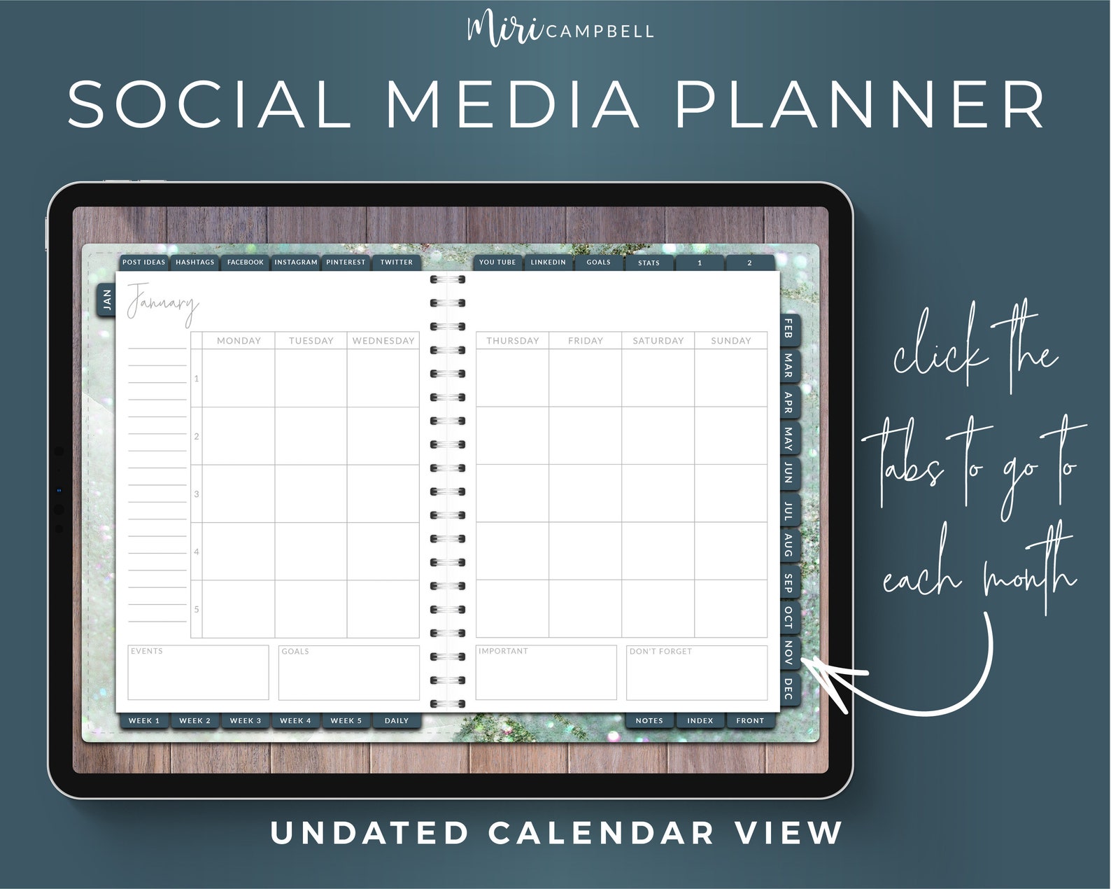 Digital Social Media Planner for Goodnotes Social Media | Etsy UK