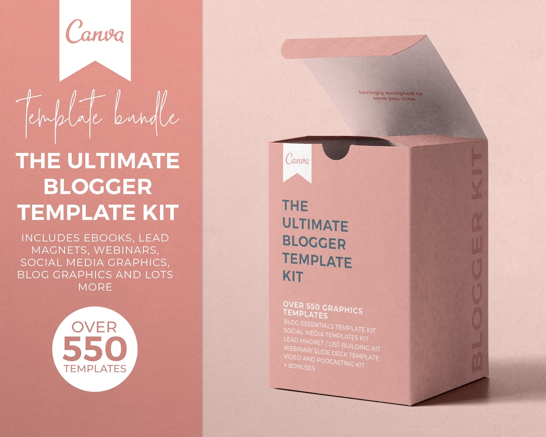 Blogger Template Kit, Blog Graphics Template Kit, Canva Template Bundle ...
