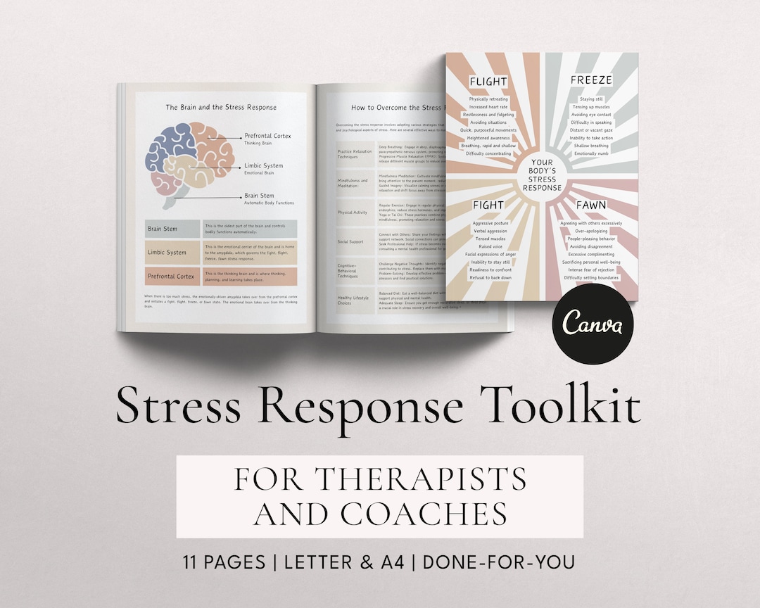 Stress Response Tool Canva Template, Fight, Flight, Freeze or Fawn ...