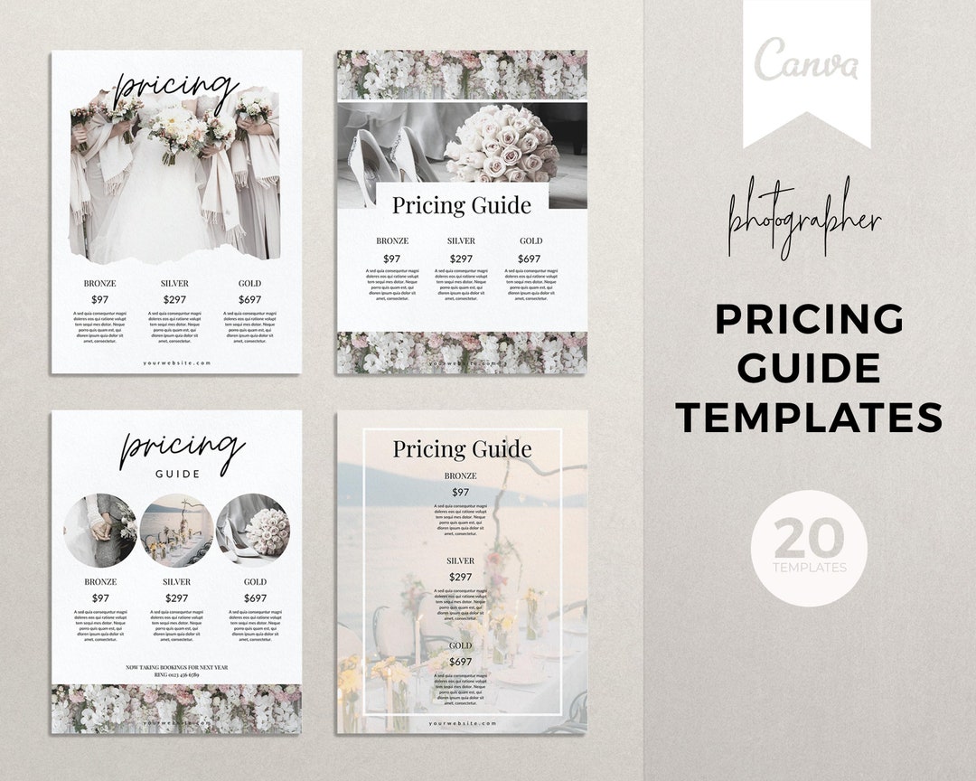 Pricing Guide Templates, Price Guide Templates, Canva Templates ...