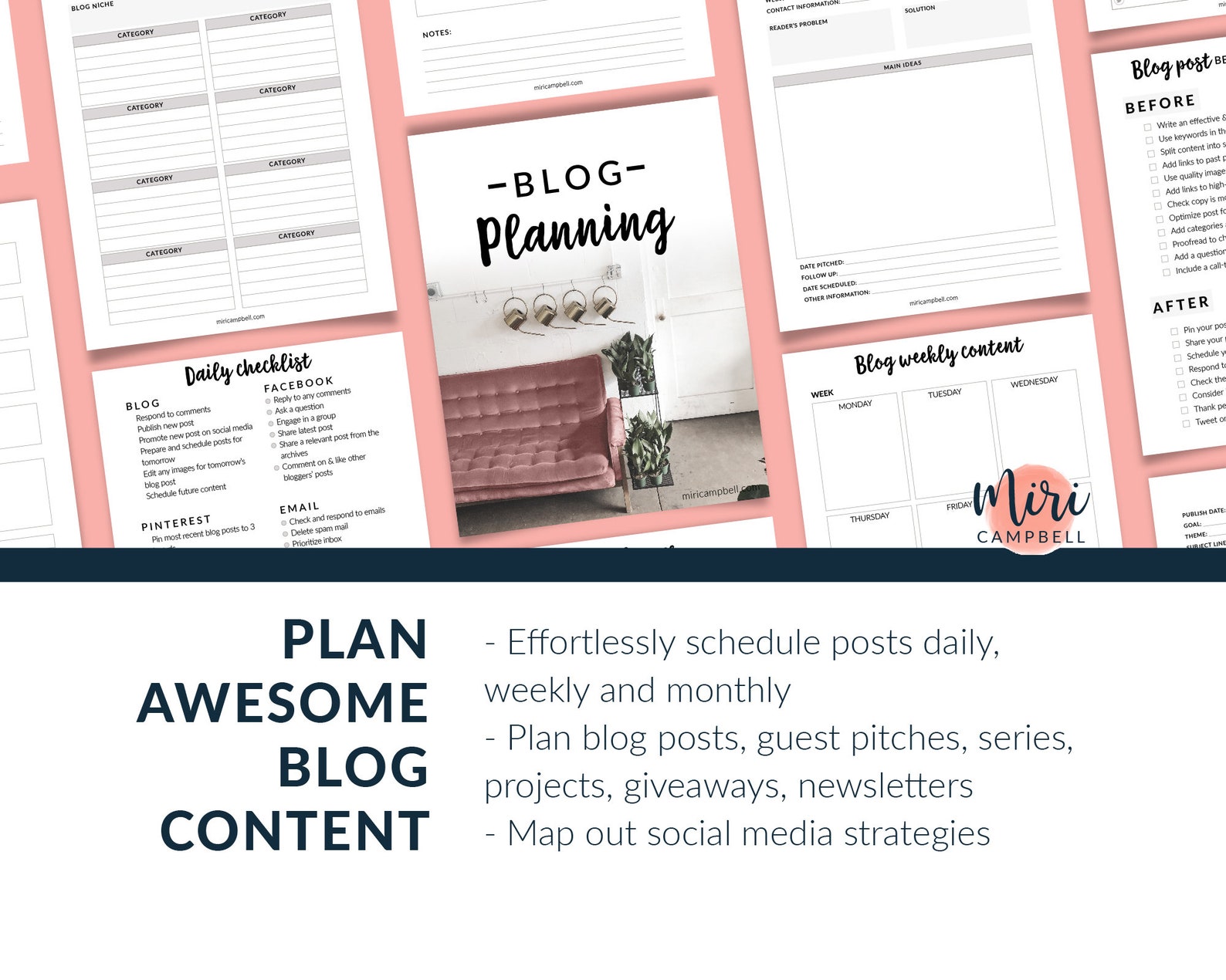 Blog Planner Printable Printable Blog Post Planner Blog SEO | Etsy