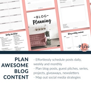 Blog Planner Printable, Printable Blog Post Planner, Blog SEO Strategy ...
