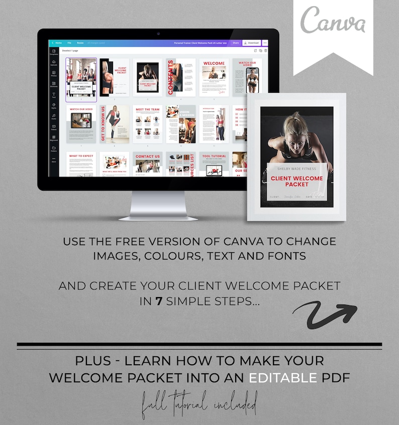 Personal Trainer Client Welcome Packet: Fitness Business Canva Template ...