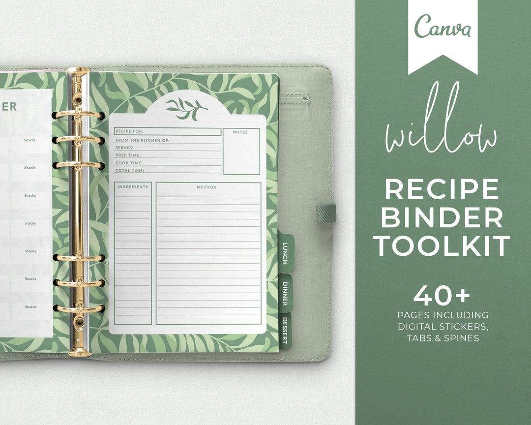 Cookbook Template, Recipe Binder, Editable Recipe Binder, Canva ...