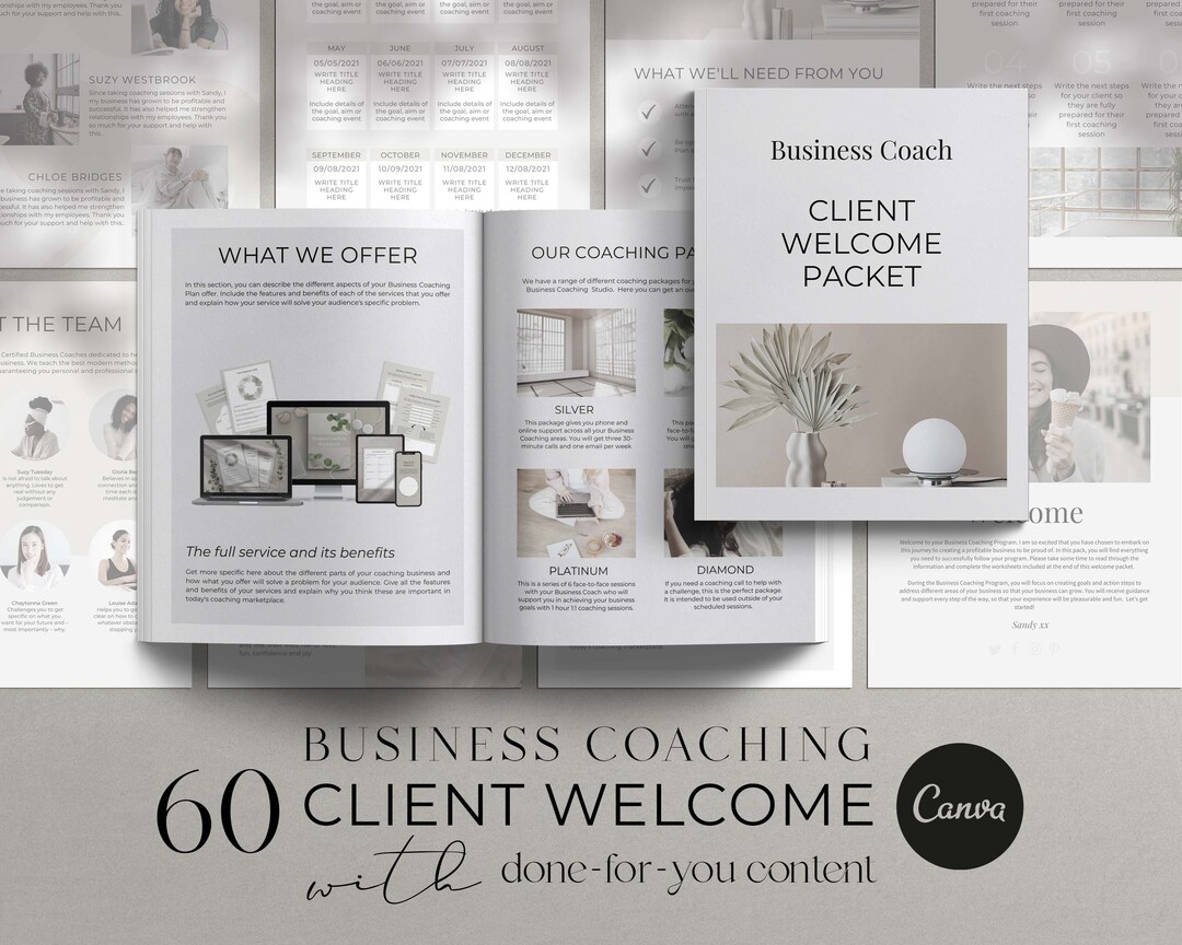Business Coach Client Welcome Packet: Canva Template Bundle - Etsy