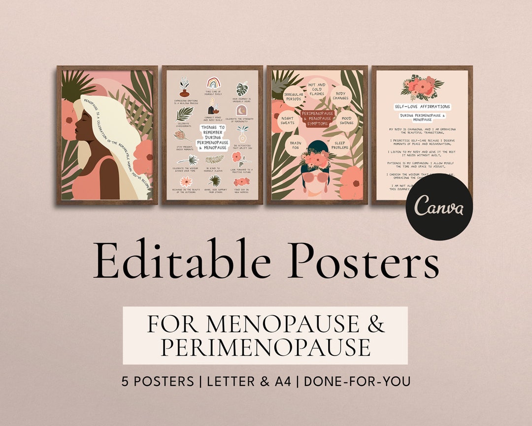 Menopause Posters Canva Templates, Perimenopause Posters, Menopause ...