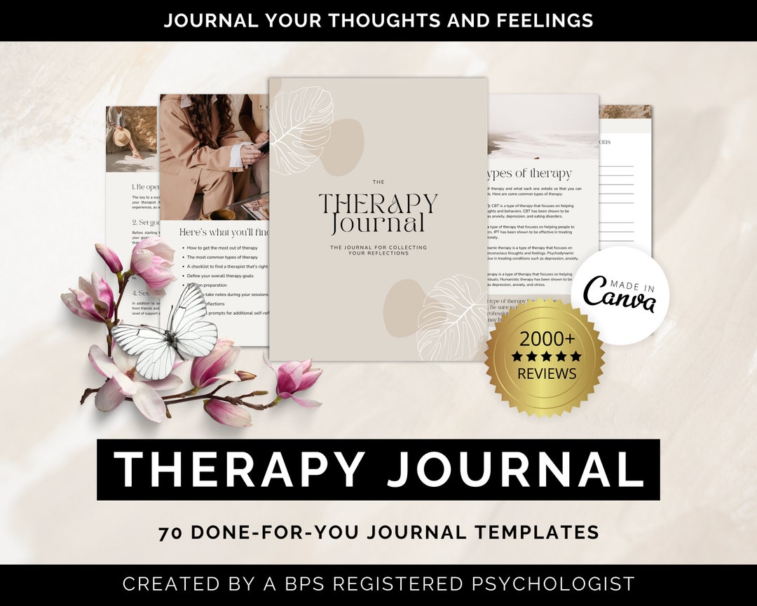 Therapy Journal Canva Template, Self Discovery Journal, Therapy Tool ...