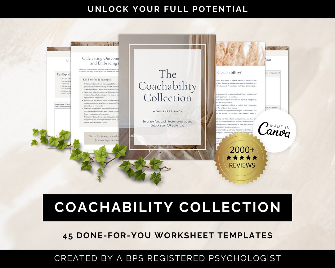 Coachability Worksheet Canva Template, Coaching Worksheet, Growth ...