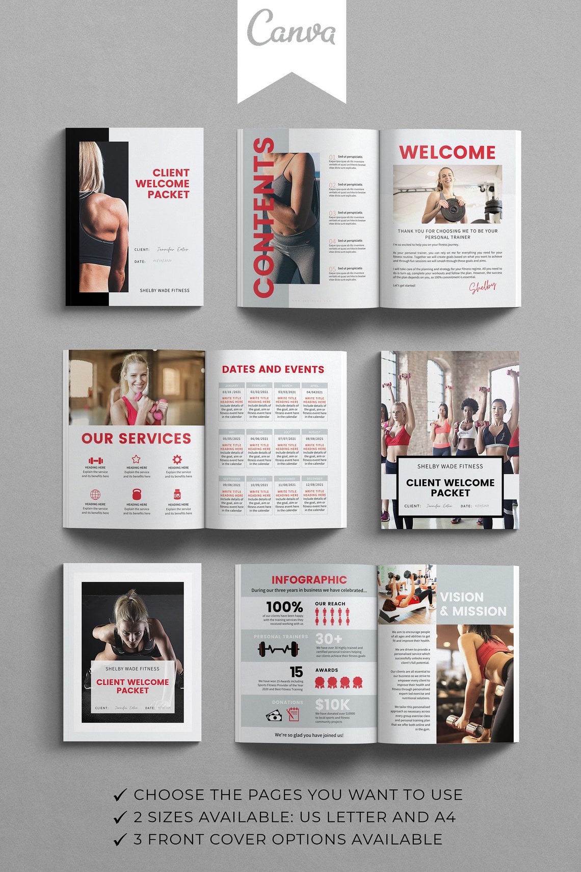Personal Trainer Client Welcome Packet Canva Template | Etsy