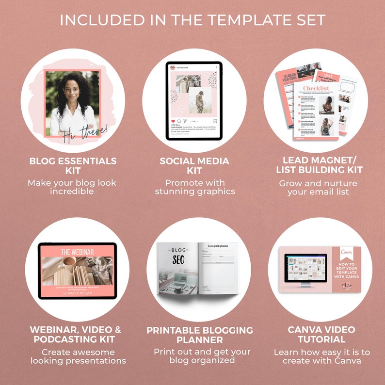 Blogger Template Kit Blog Graphics Template Kit Canva | Etsy UK