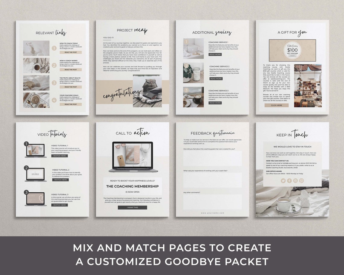 Coaching Goodbye Packet Template Canva Template Client - Etsy