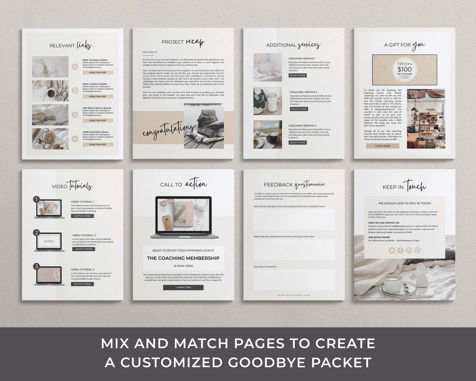Coaching Goodbye Packet Template Canva Template Client - Etsy