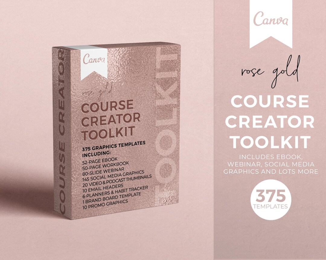 Rose Gold Canva Course Creator Toolkit: 375+ Templates - Etsy