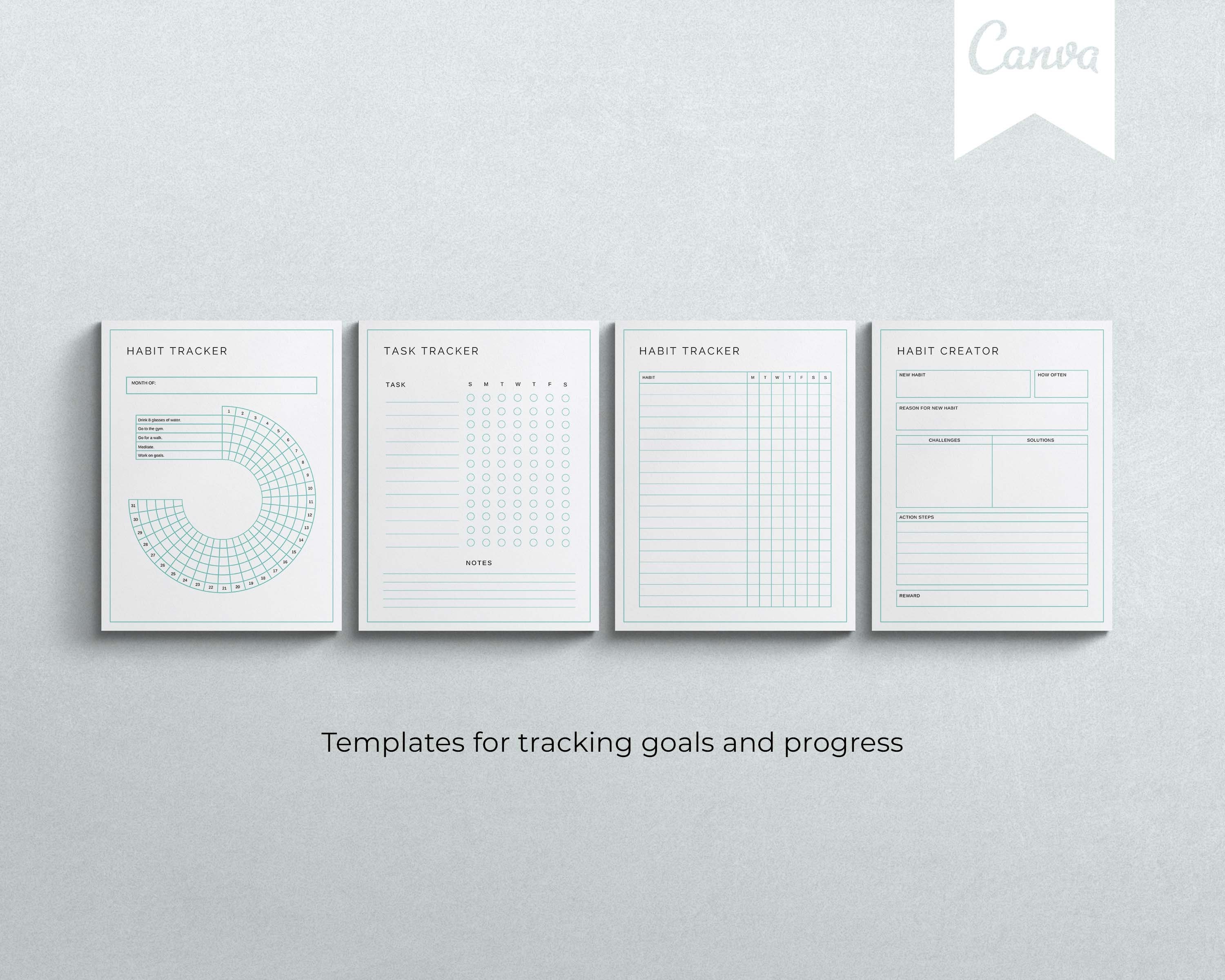 Productivity Planner Canva Templates: Vision, Goal, Daily, Weekly ...