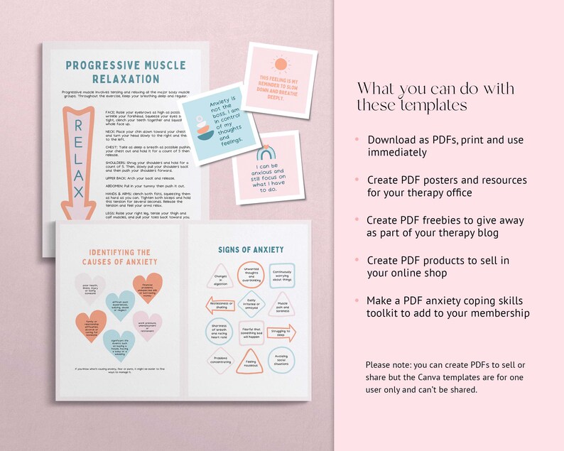 Anxiety Coping Skill Flashcard Canva Templates Anxiety Coping - Etsy