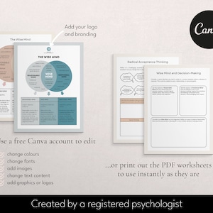 Therapy Tools Bundle, Therapy Worksheets Bundle, Therapy Canva ...