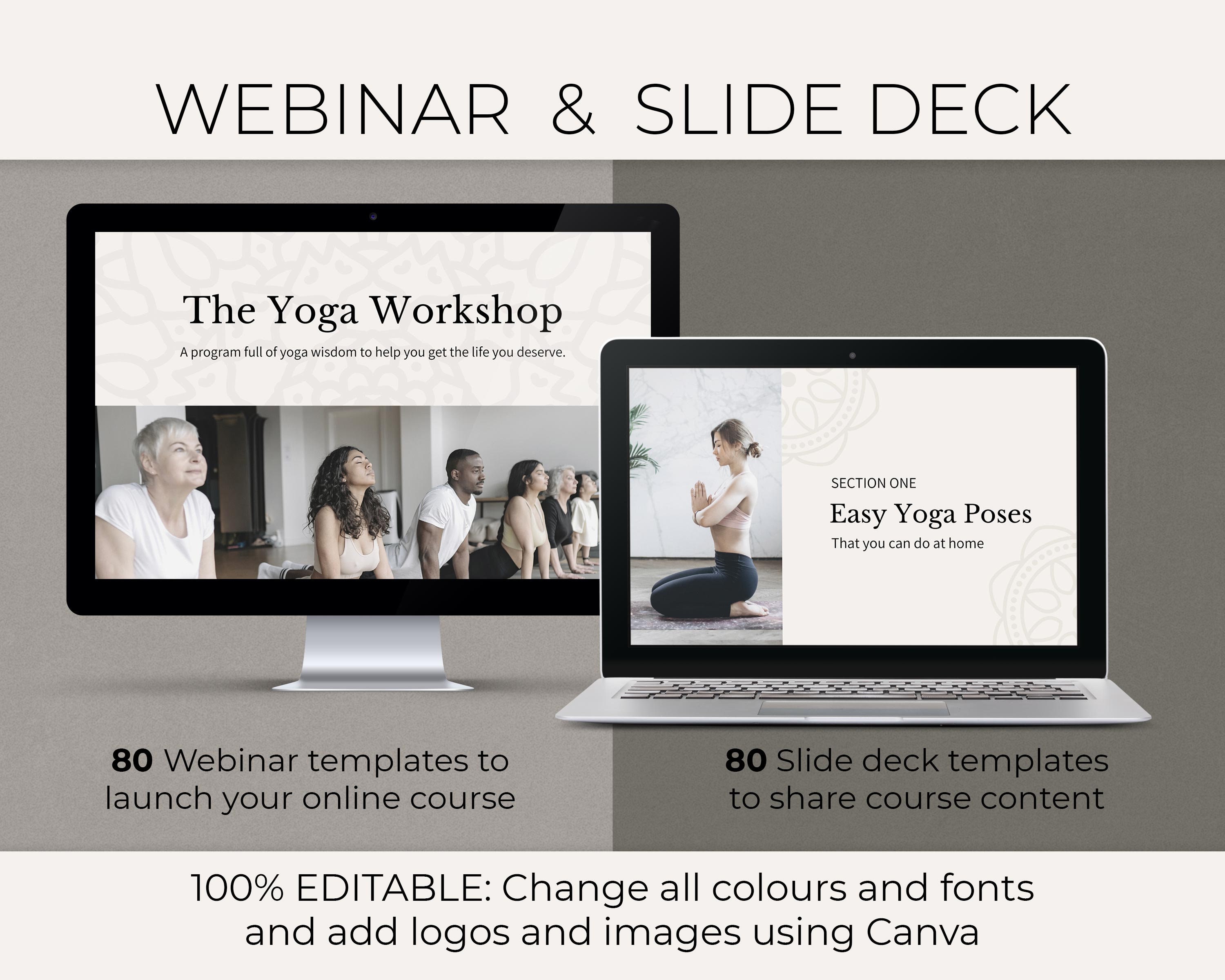 Yoga Webinar & Slide Deck Canva Templates Bundle - Etsy