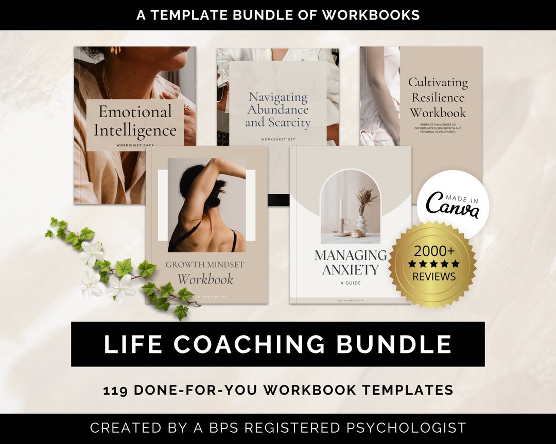 Life Coaching Workbook Bundle, Canva Templates, Coaching Canva ...