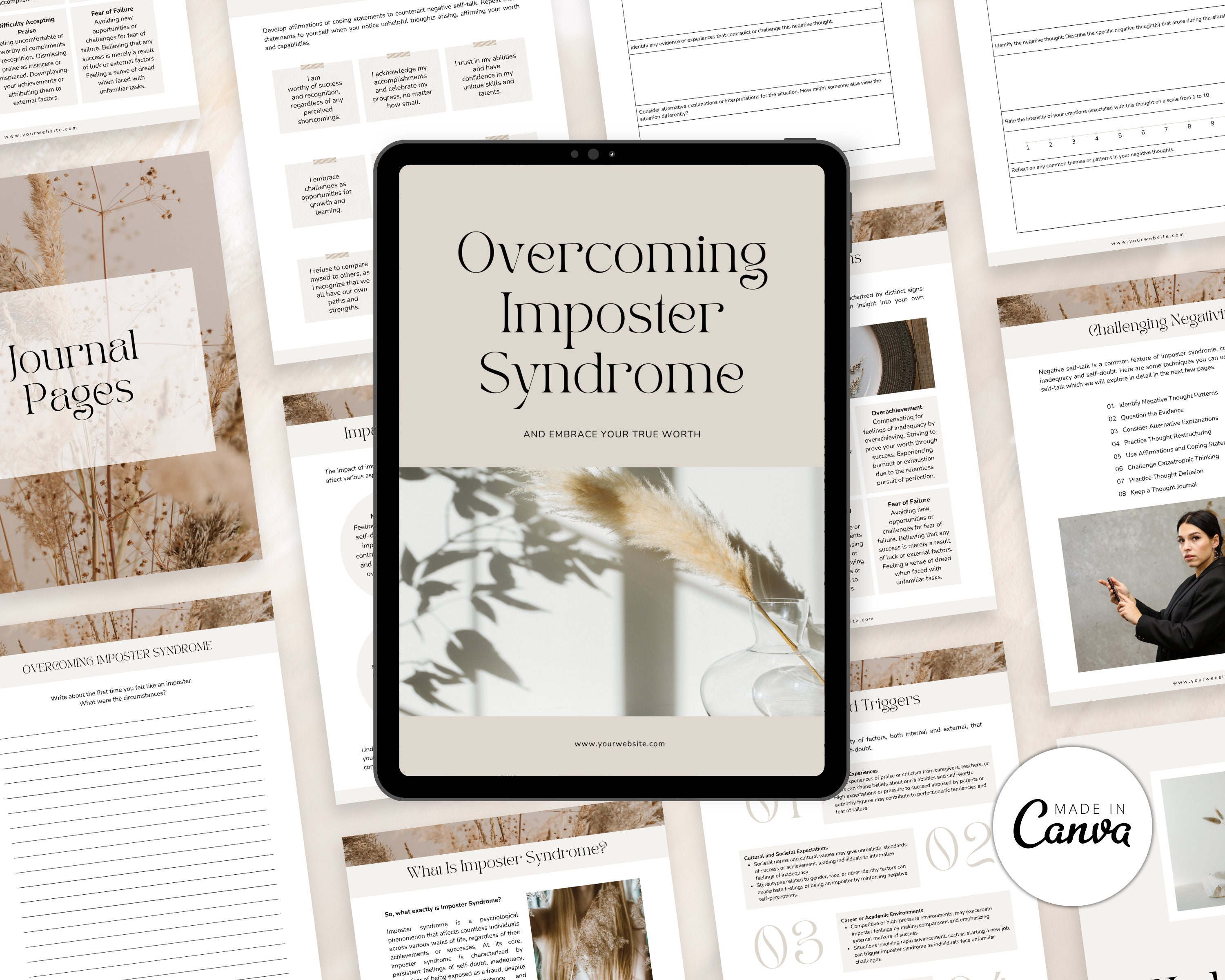 Imposter Syndrome Workbook Canva Templates: Coaching Journal (PDF) - Etsy