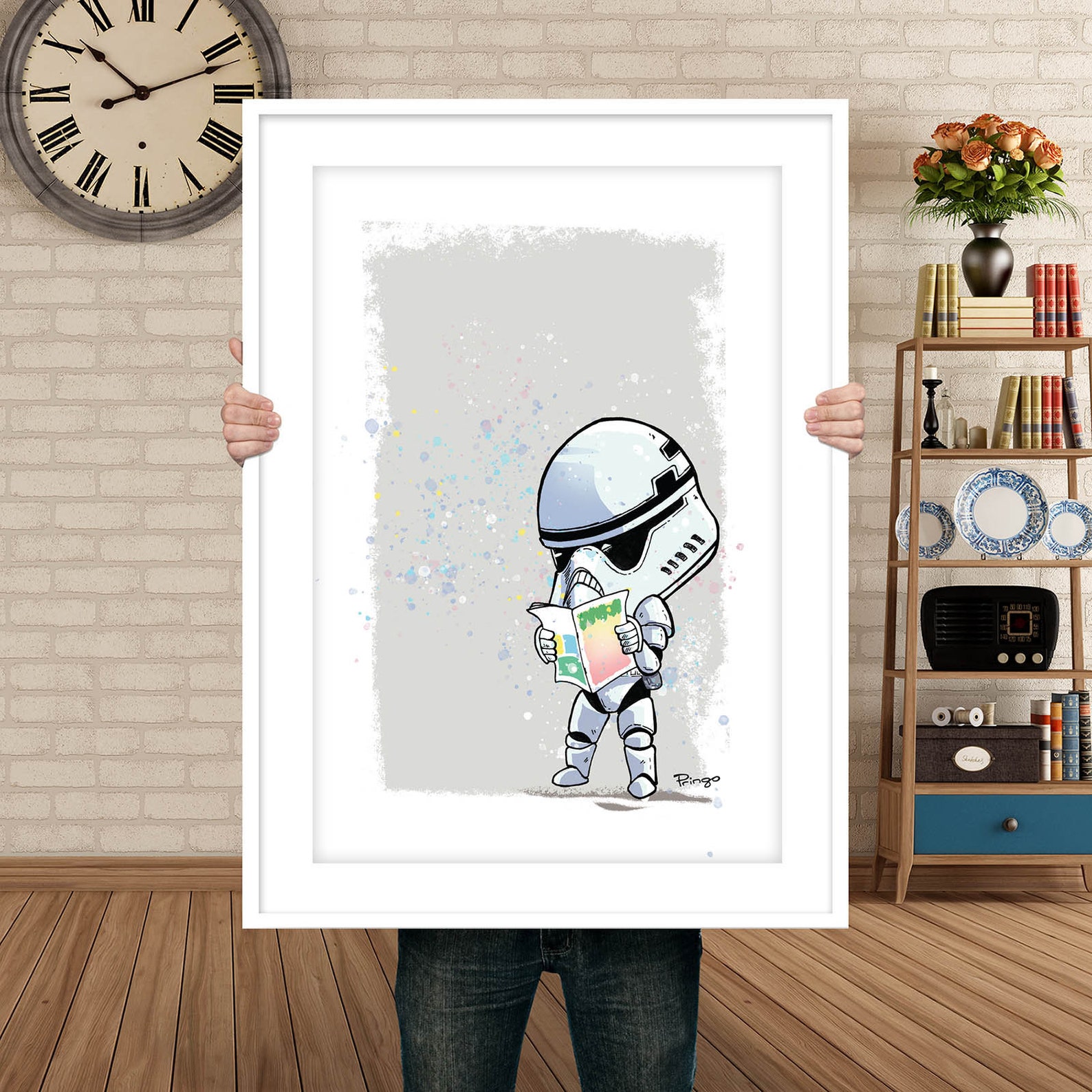Comic art print StormTrooper Stormtrooper Reading a Comic | Etsy