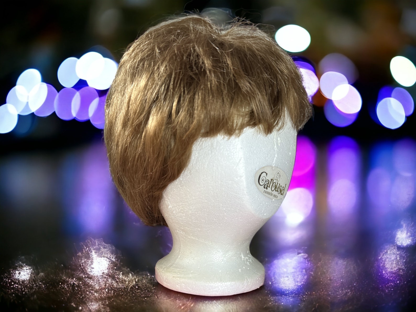 1960s Carousel Mod Wigs Styrofoam Head, Pink Box and Brown Mod Wig - Etsy
