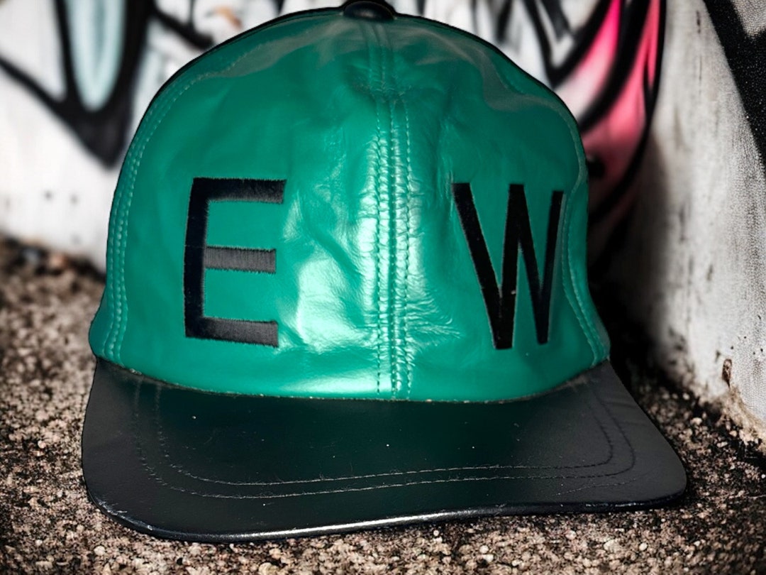 Retro Patrick Ewing Green and Black Leather Hat - Etsy