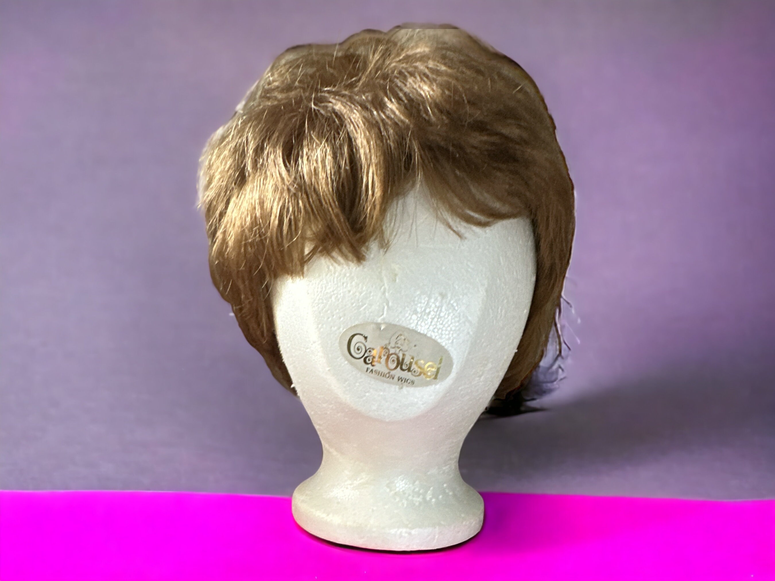 1960s Carousel Mod Wigs Styrofoam Head, Pink Box and Brown Mod Wig - Etsy