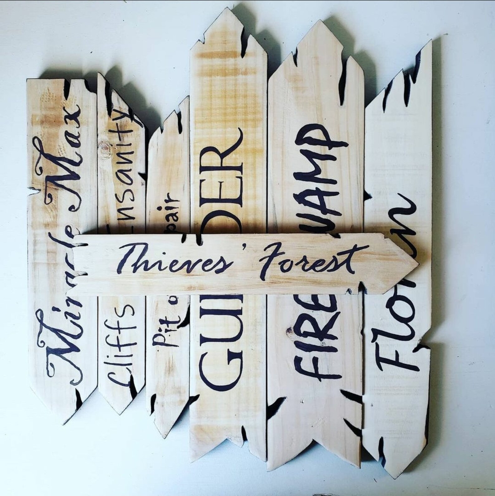 SET of 6 Jagged Edge Signs Fantasy Arrow Sign Arrow Miles - Etsy