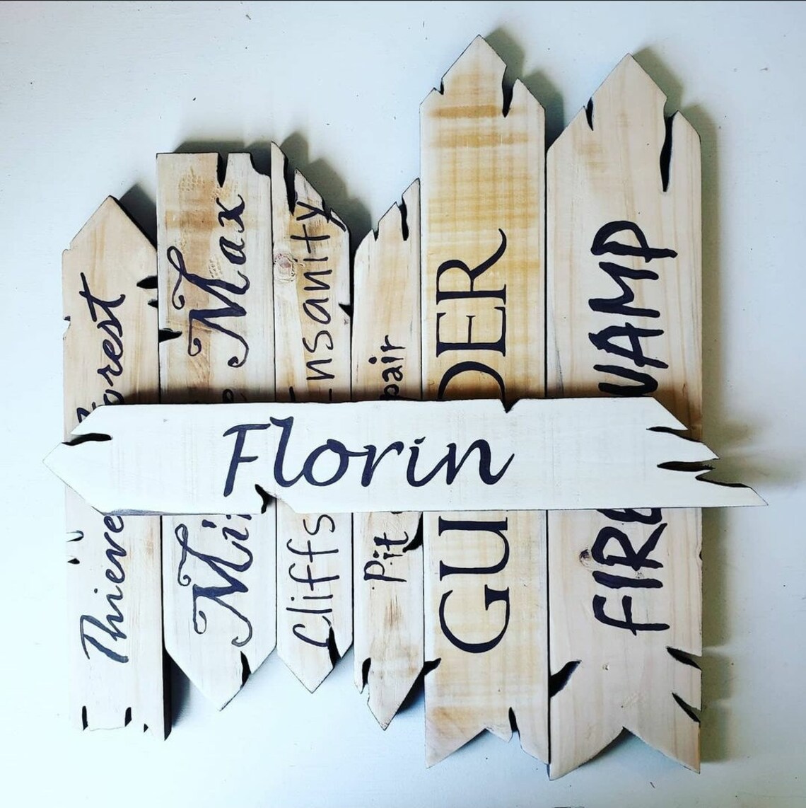 SET of 6 Jagged Edge Signs Fantasy Arrow Sign arrow miles | Etsy