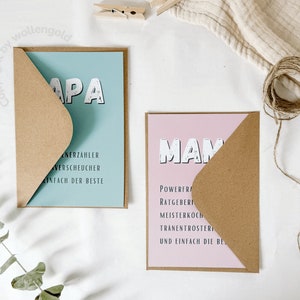 Set Father's Day & Mother's Day Card, Postcard Birthday, Gift Father ...
